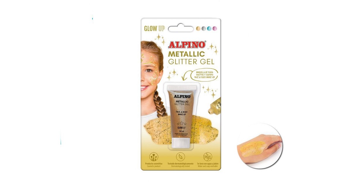 Gel de purpurina para la cara Metalico Oro