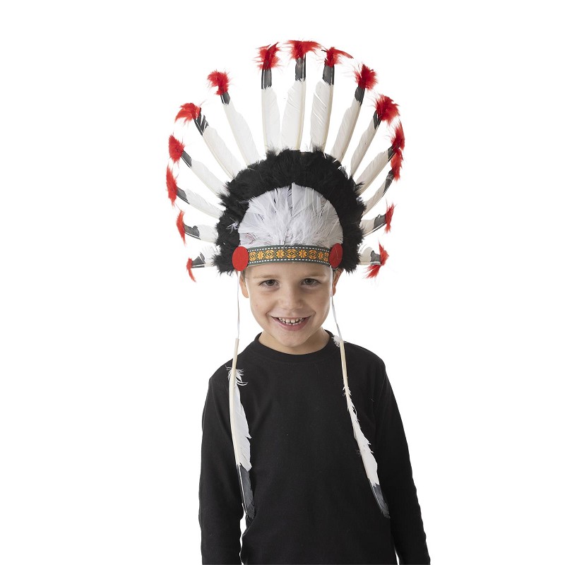 Penacho Indio Rojo/Negro