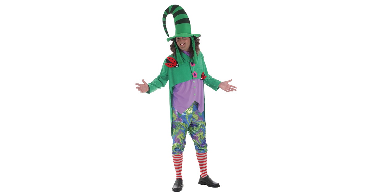 Disfraz de Duende Verde y Lila con Gorro para Adulto - MiDisfraz