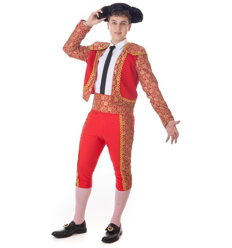 Disfraz de Torero Rojo con Montera Negra para Adulto - MiDisfraz