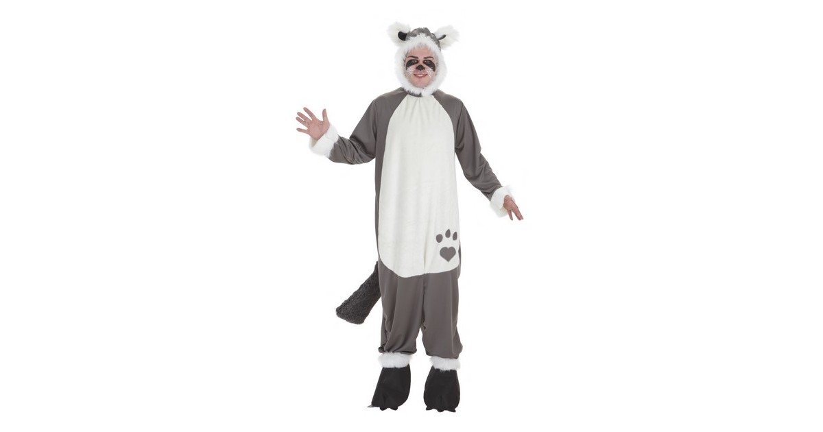 Disfraz de Mapache Mimoso con Capucha para Adulto - MiDisfraz