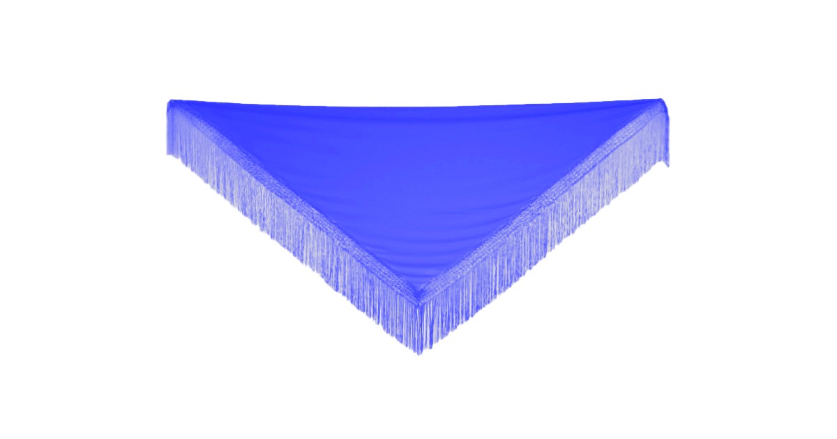Mantón Liso con Bordado de Color Azulón - MiDisfraz
