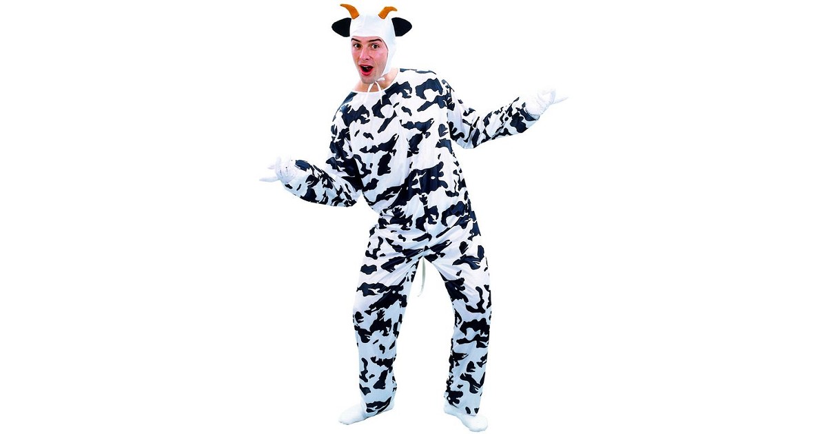 Disfraz de Vaca con Capucha y Cuernos para Adulto - MiDisfraz