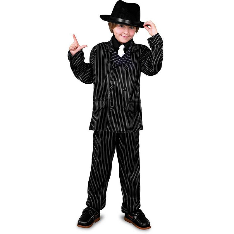 Disfraz de Gángster con Corbata Blanca para Niño - MiDisfraz