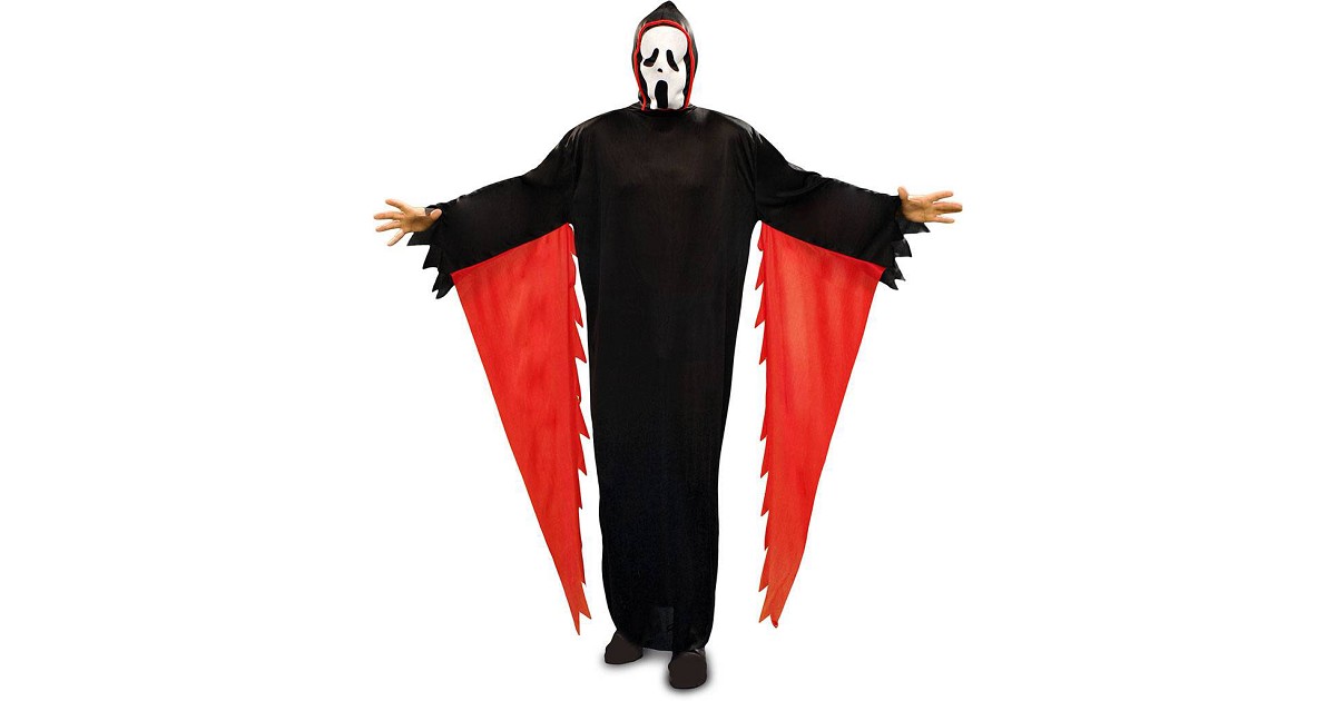 Disfraz Negro y Rojo de Scream con Túnica para Adulto - MiDisfraz