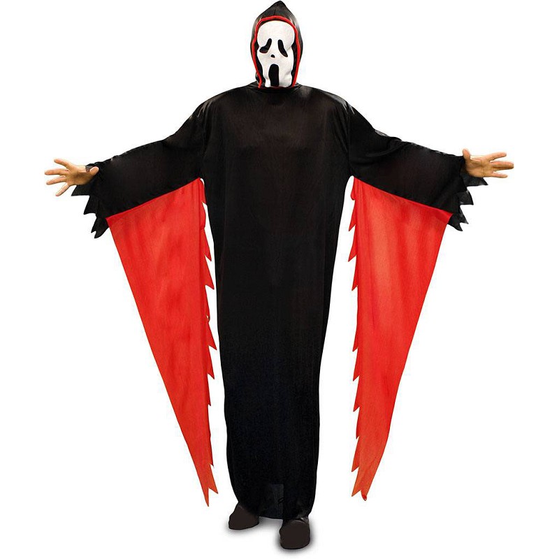 Disfraz Negro y Rojo de Scream con Túnica para Adulto - MiDisfraz