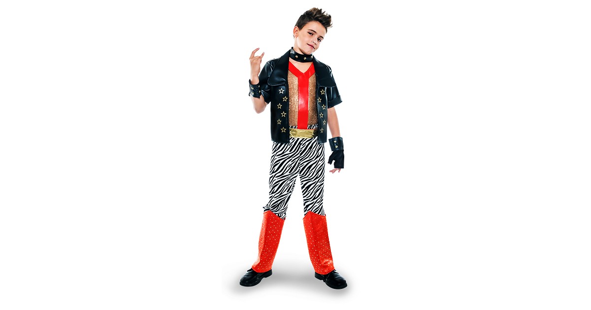 Disfraz de Punk con Collar y Guantes Negros para Niño - MiDisfraz