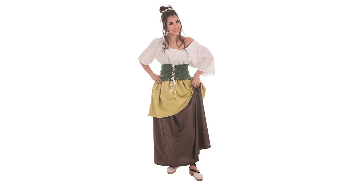 Disfraz de Tendera Medieval con SobreFalda para Mujer - MiDisfraz