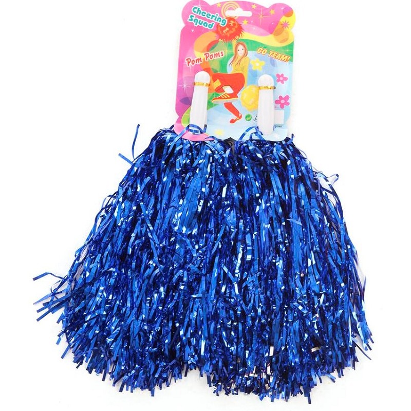 Ponpones Azules Grandes para Disfraz de Animadora - MiDisfraz