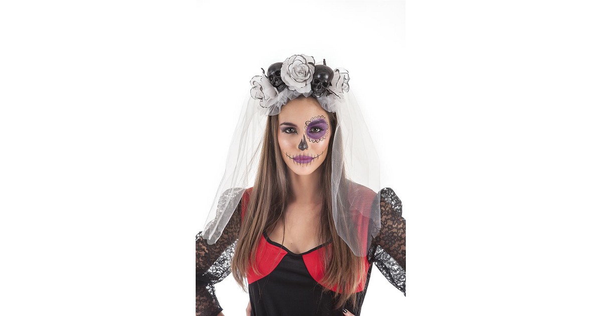 Diadema Corona y Velo Catrina