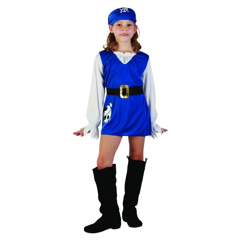 Disfraz de Pirata Azul Niña